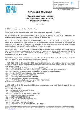 DEC_2025_0437 Marché travaux Toumalin AOO - Saint-Paul-lès-Dax